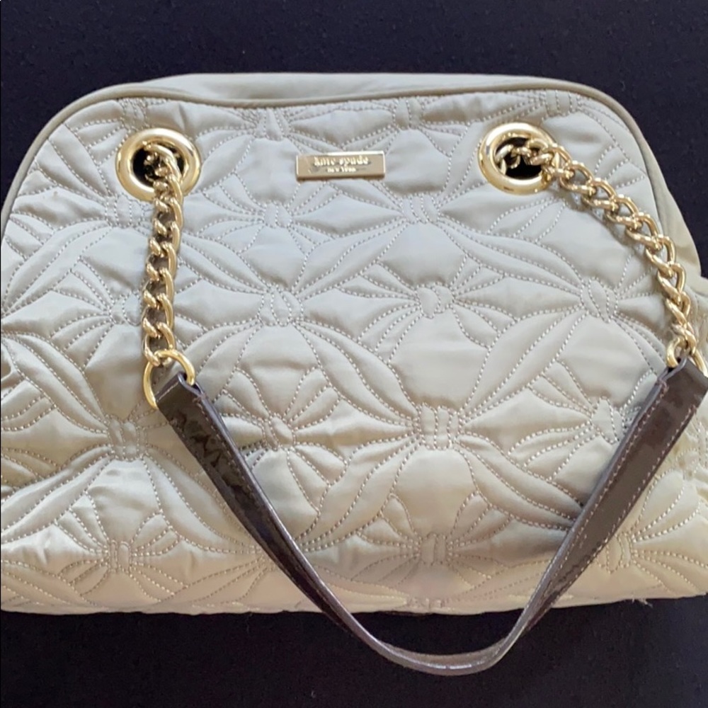 Kate Spade Grey Quilted Leather Shoulder Bag - Gem